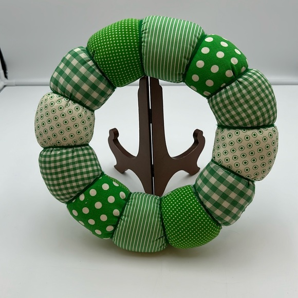 Hand Crafted | Holiday | Vintage Green Patchwork Quilted Christmas ...